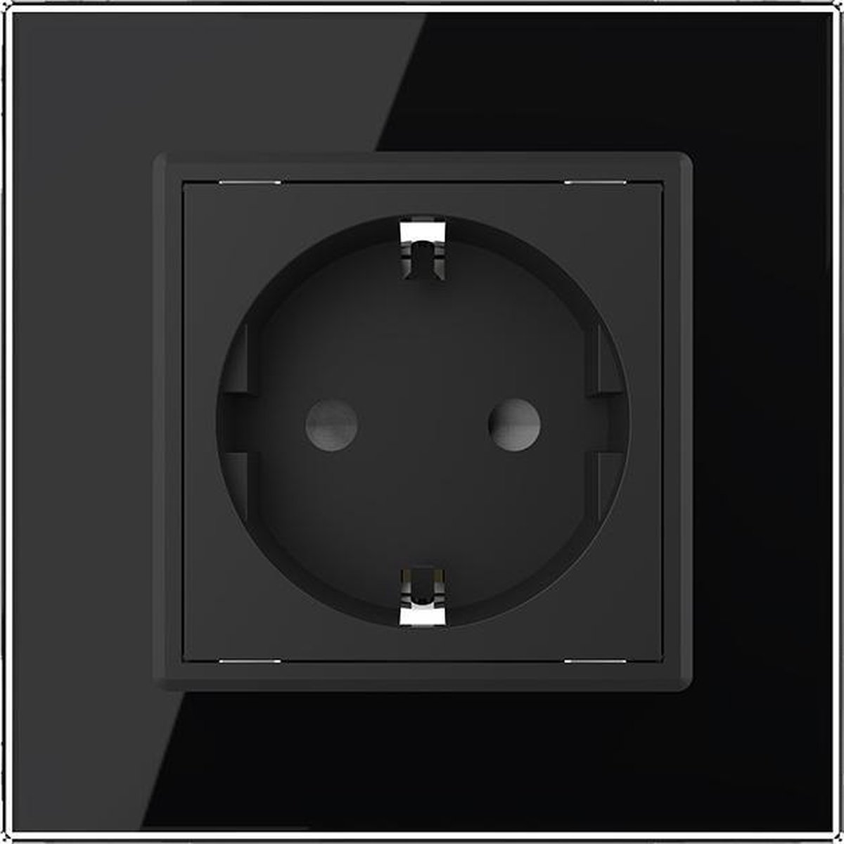 Livolo Stopcontact inbouw zwart inclusief glasframe zwart | bol.com