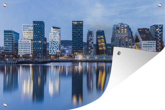 Posters de jardin extérieur Skyline - Water - Oslo - 90x60 cm - Toile ...