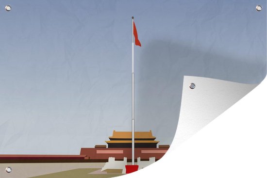 Une illustration de la place Tiananmen dans la Cité Interdite affiche ...
