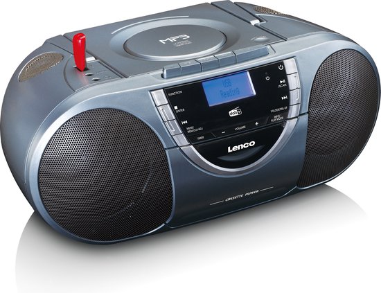 Lenco SCD-6800GY - Draagbare radio cd speler met DAB en mp3 - Grijs | bol