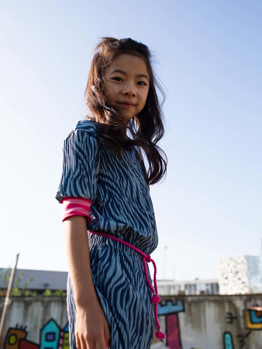 Quapi meisjes jurk korte mouwen Faria Dark Blue Animal | bol.com