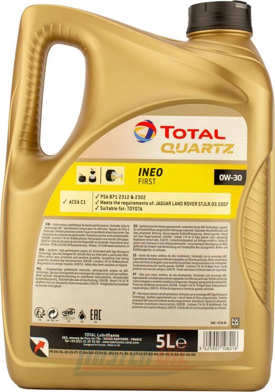 TOTAL QUARTZ INEO FIRST 0W30 5 LITER | bol.com