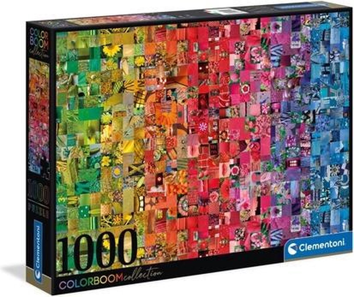 Clementoni Puzzels voor volwassenen - Collage Colorboom, Puzzel 1000 ...