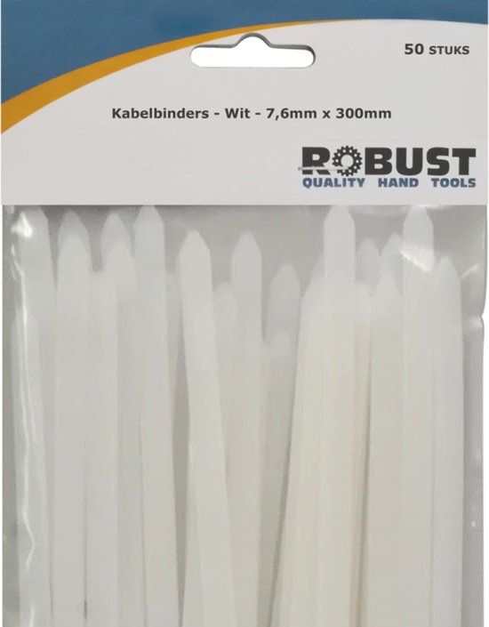 Robust Kabelbinders 50Stuks/Zak Wit 7,6mm x 300mm | bol.com