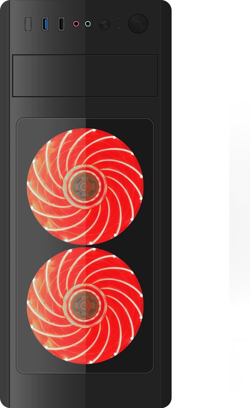Gembird ATX case Fornax 1000R - red led fans, USB 3.0 Midi-Toren Zwart ...