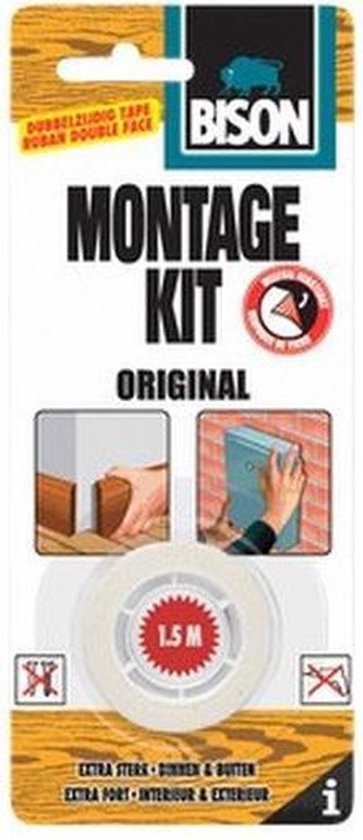 Bison montagekit tape transparant - 19 mm x 1,5 m - Dubbelzijdige tape - Klustape | bol