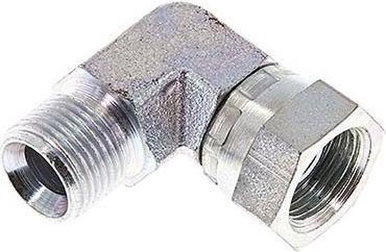 G 1 1/4'' M/F Verzinkt Stalen L-Fitting 90graden 150 Bar - Hydrauliek - FL2E-MF-EZ-114G-I | bol