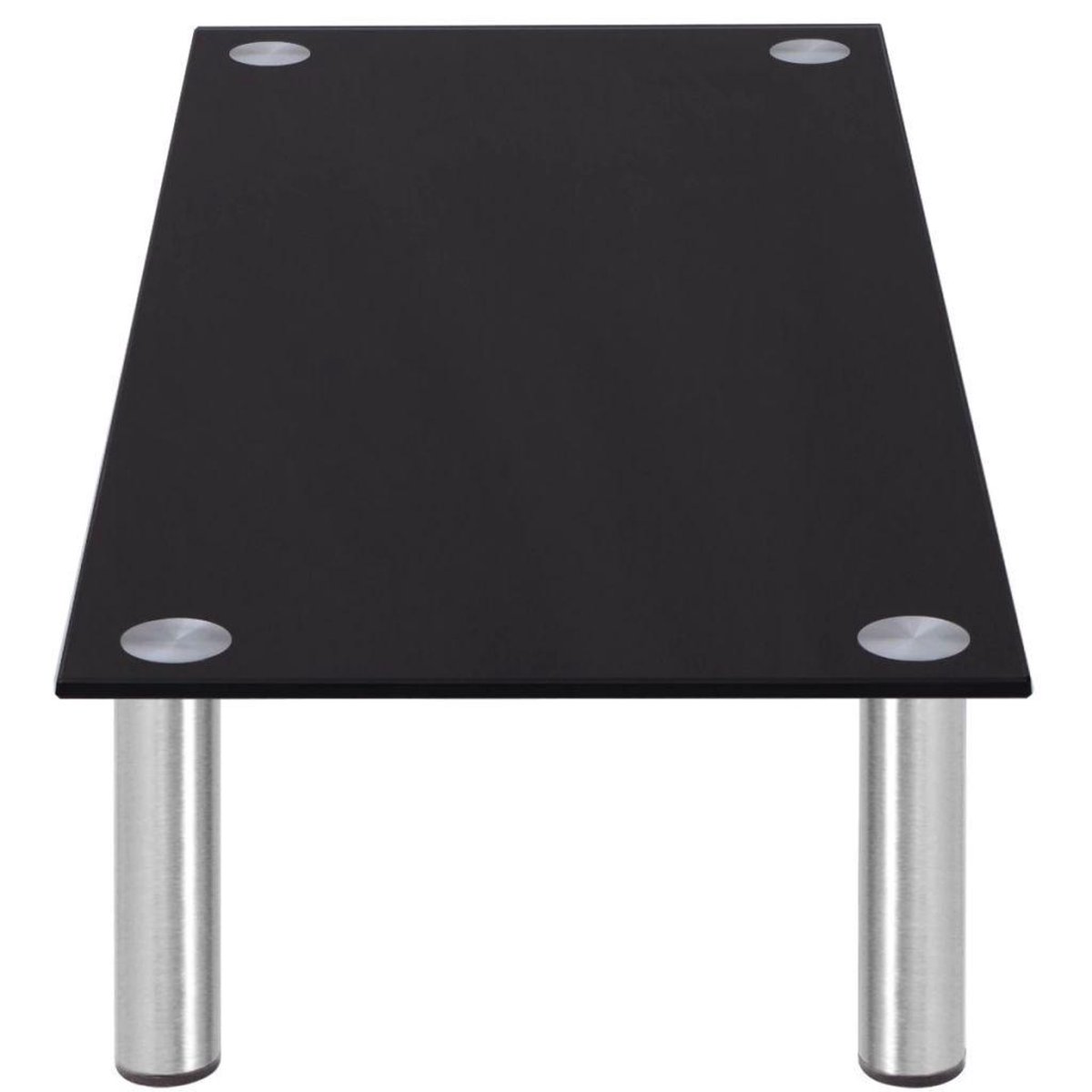 Scherm verhoger/TV-meubel 80x35x17 cm glas zwart | bol.com