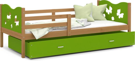 Kinderbed vlinder 160x80 cm – Els/groen – met matras | bol.com