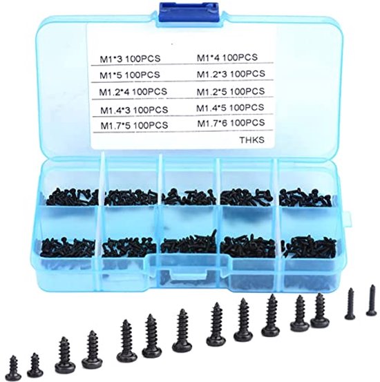 Kleine zelftappende schroeven set van 1000 stuks - Assortiment van ...