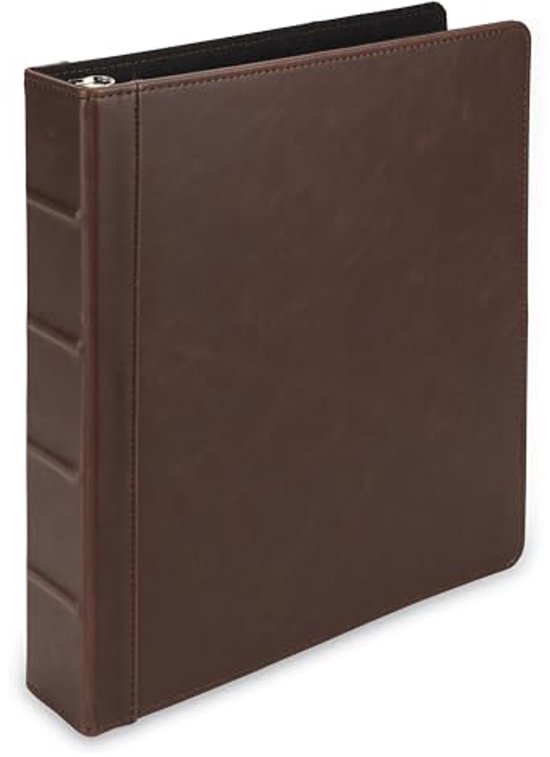 Vintage 3-Ring Binder Organizer in Brown Leather-Look, 3.8 cm | bol