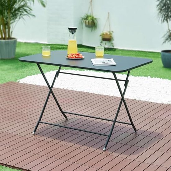 Inklapbare tuintafel 71x110x70 cm - Multifunctionele klaptafel in zwart ...
