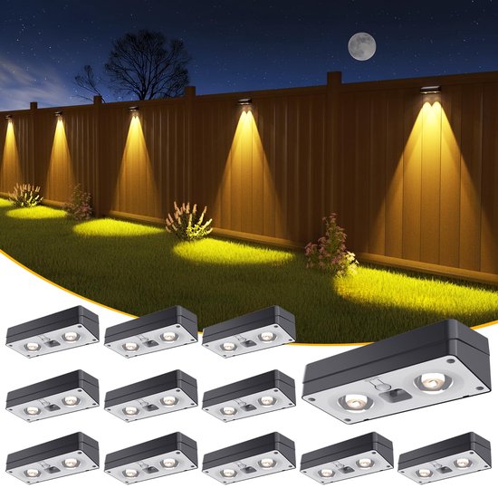 12 stuks zonne-omheiningsverlichting, 50 lumen buitenzonne ...