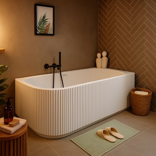 Badplaats Ligbad Havana 170 x 80 x 58 cm - Half Vrijstaand Bad ...