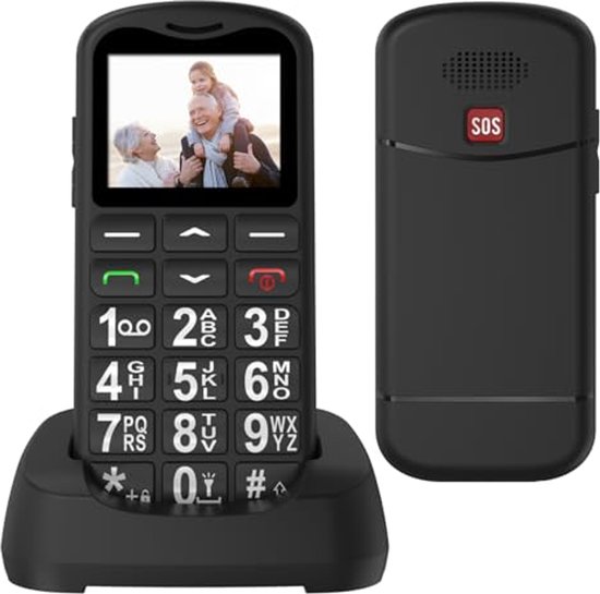 Mobiele telefoon voor senioren met grote toetsen en kleurendisplay | bol