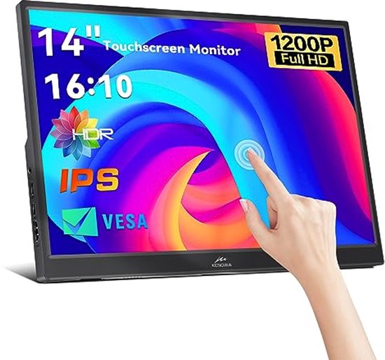 Draagbare TouchScreen Monitor 14 inch | FHD 1920 x 1200 | IPS-scherm ...