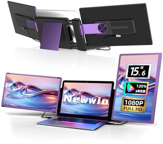 Drievoudig Laptop Scherm 15,6 inch - FHD 1080p IPS Monitor voor ...