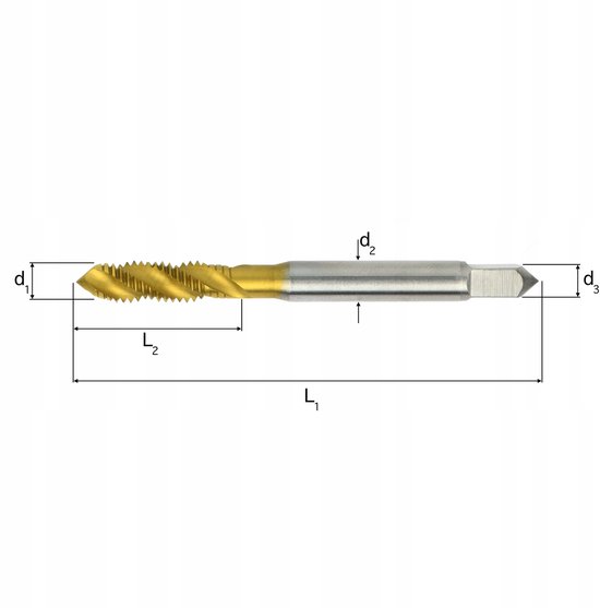 M3 HSS TiN Spiraal Tap DIN 371 - Precisie Schroefdraad Maken | bol