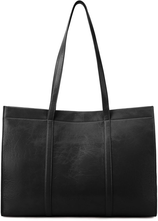 LES VISIONNAIRES Ace Shopper Tas Leer 47 cm - Dames - black | bol