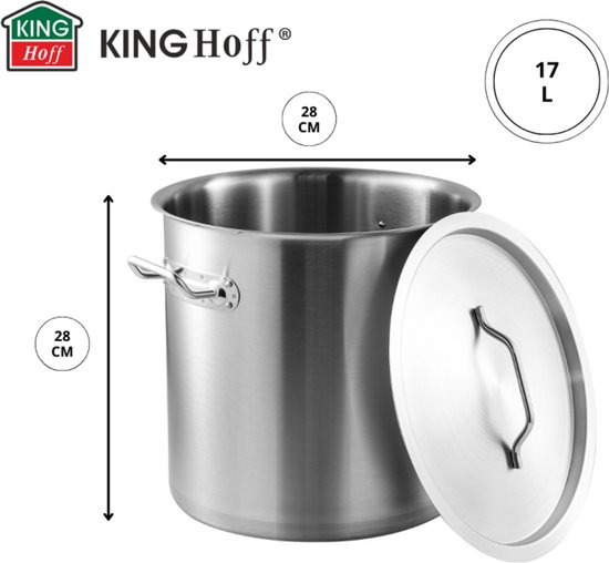Kinghoff Kookpan 17 liter - Ø28cm - Geschikt voor alle Warmtebronnen ...