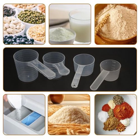 4 Pieces Measuring Spoons Transparent with Scale Division, 40ml/50ml ...