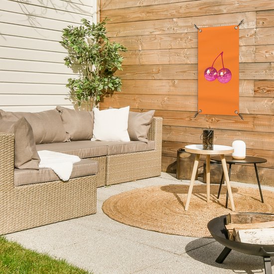 Tuinposter 30x60 cm - Tuindecoratie Discoballen - Kers - Spiegels ...