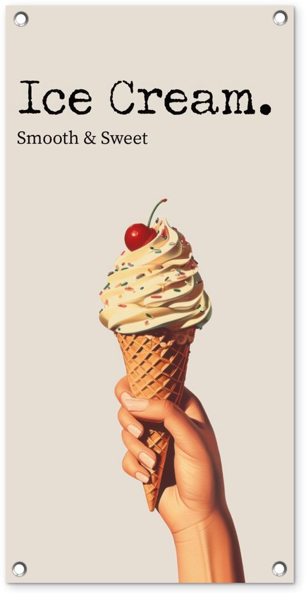 Tuinposter 40x80 cm - Tuindecoratie Ice cream - Softijs - Kleurrijk ...