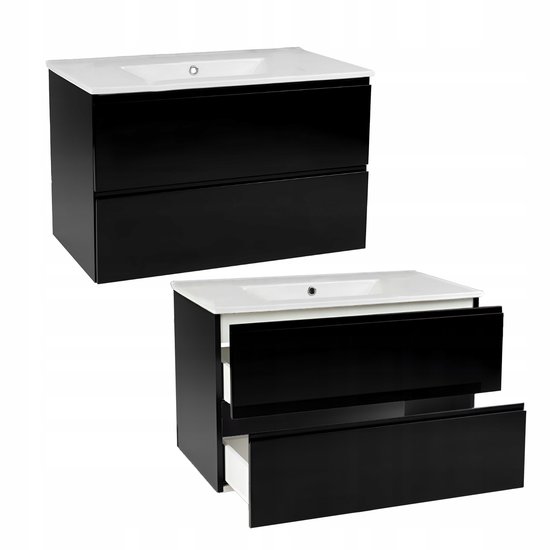 STAMAR - Badkamerkast met Wastafel 60 cm - Badkamer Set - Gaatje ...