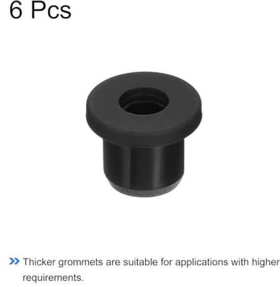 6pcs Rubber Grommets 10mm Mount Dia Round T-Type Silicone Seal Flexible ...