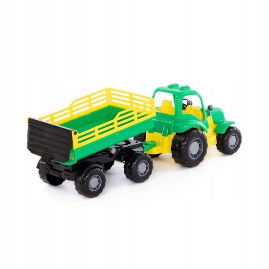 Polesie Groene Tractor met Kipbare Aanhanger - 54 cm | bol