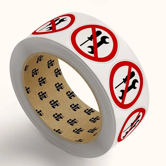 Onderhoud verboden stickers op rol - P069 - 7,5 cm - 318 stickers per ...