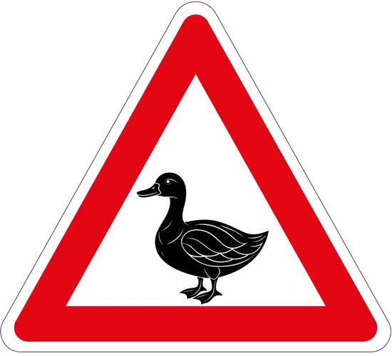 Pas op overstekende eenden sticker - 15 cm | bol