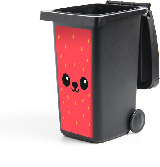 Container sticker Kat - Aardbei - Cartoon - 44x98 cm - Kliko sticker | bol