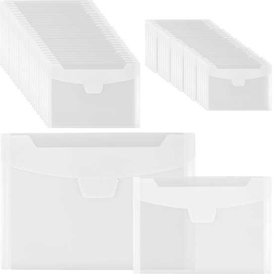 Pack of 100 2 Sizes Document Compartments Transparent Document Binder ...