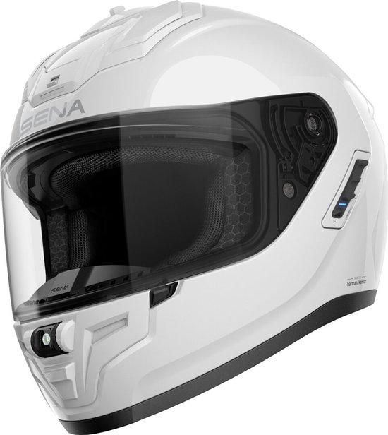 Sena Phantom White Bluetooth Communication Smart Full Face Helmet ...