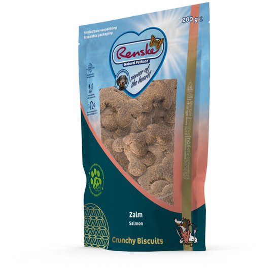 Renske Gezonde Beloning Crunchy Hondensnack Zalm - 200 gr | bol