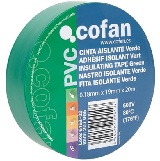 Ruban isolant 180 microns - Ruban isolant vert résistant à la tension ...
