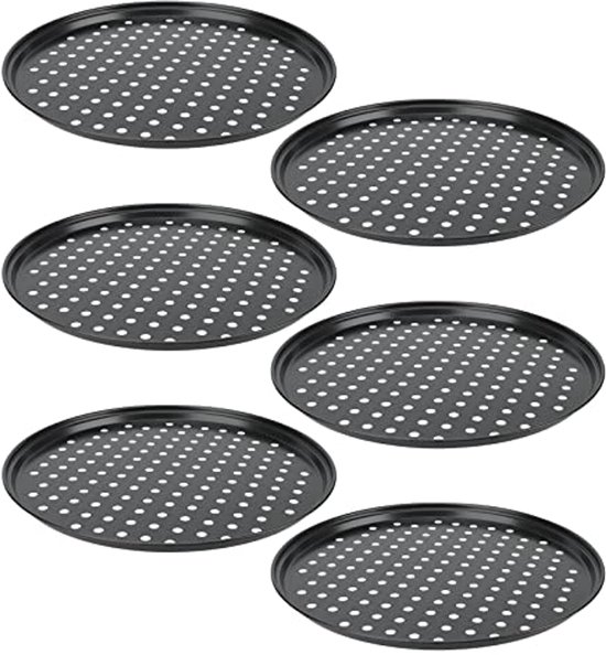 6 Stuks 12 Inch Pizza Tray Set - Geperforeerde Non-Stick Pannen voor ...