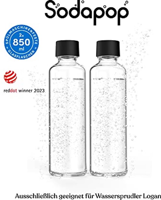 Glazen flessenset voor bruiswatertoestel, 2 x 850 ml ...