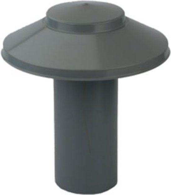 Wavin PVC ontluchtingskap enkelwandig zonder plakplaat 100mm grijs ...