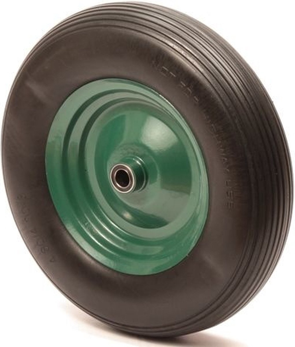 Work-It Anti Lek Kruiwagenwiel 4.80 - 4.00 - 8 Massief - Zwart Rubberen ...