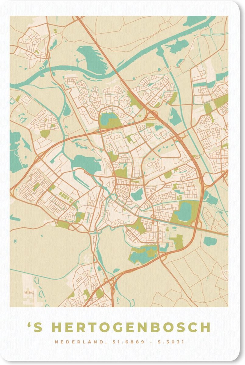 Stadskaart - 's-Hertogenbosch - Vintage - Plattegrond | bol.com