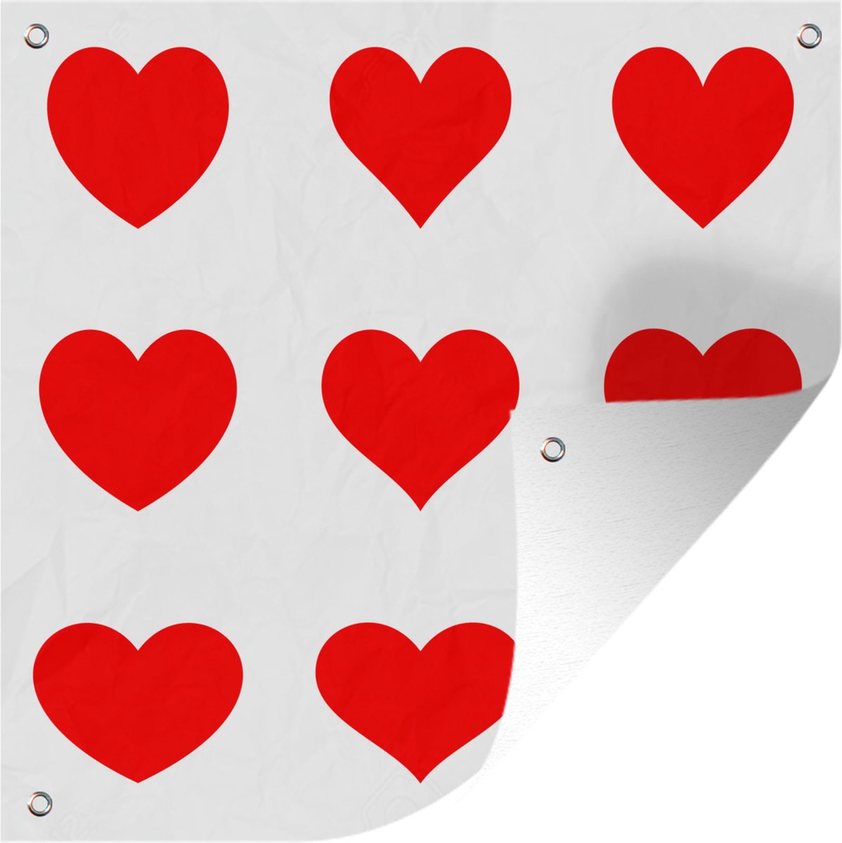 Tuinposters Een illustratie met negen rode hartjes - 50x50 cm | bol.com