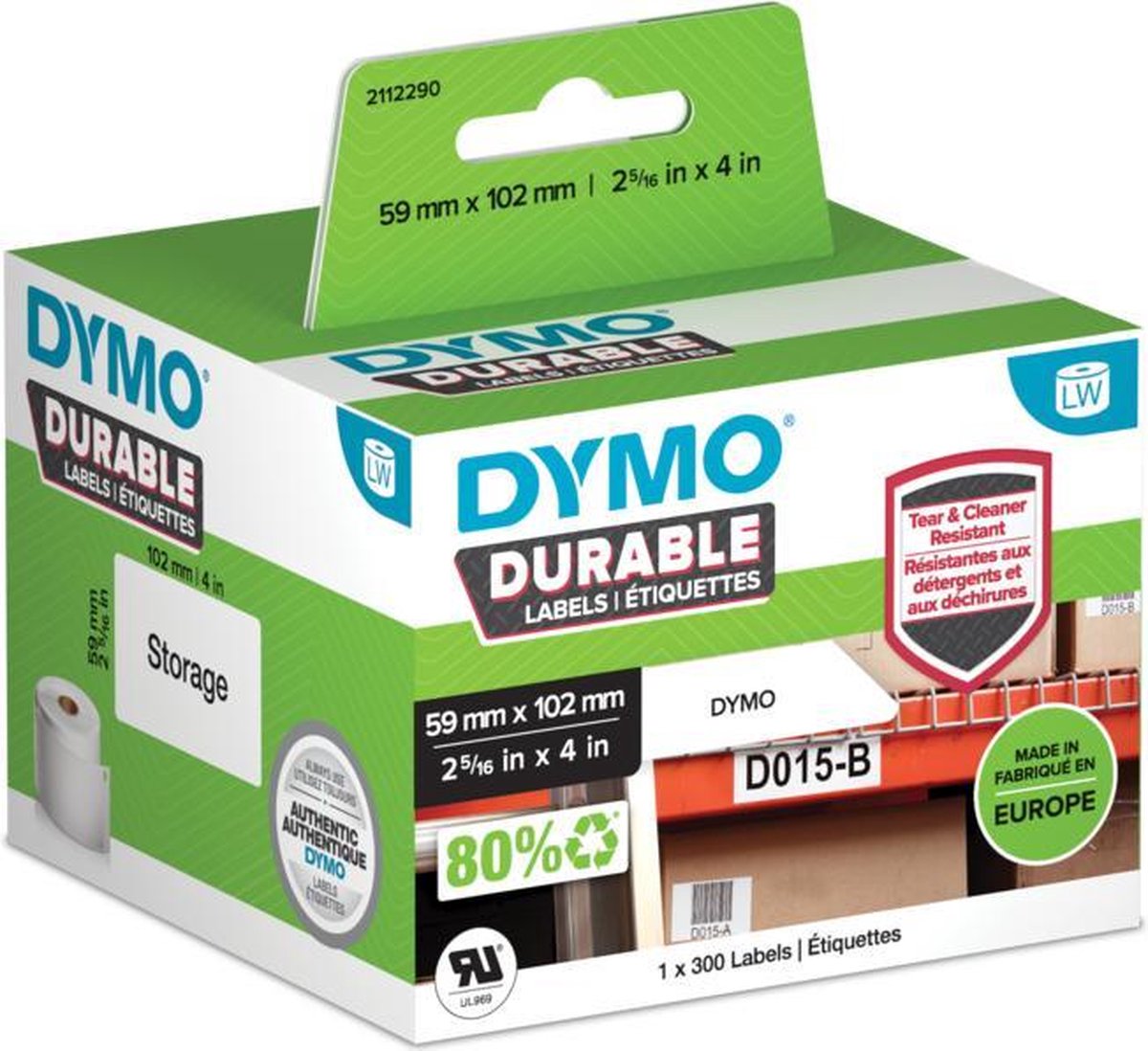 DYMO originele duurzame LabelWriter labels | 59 mm x 102 mm | Witte ...