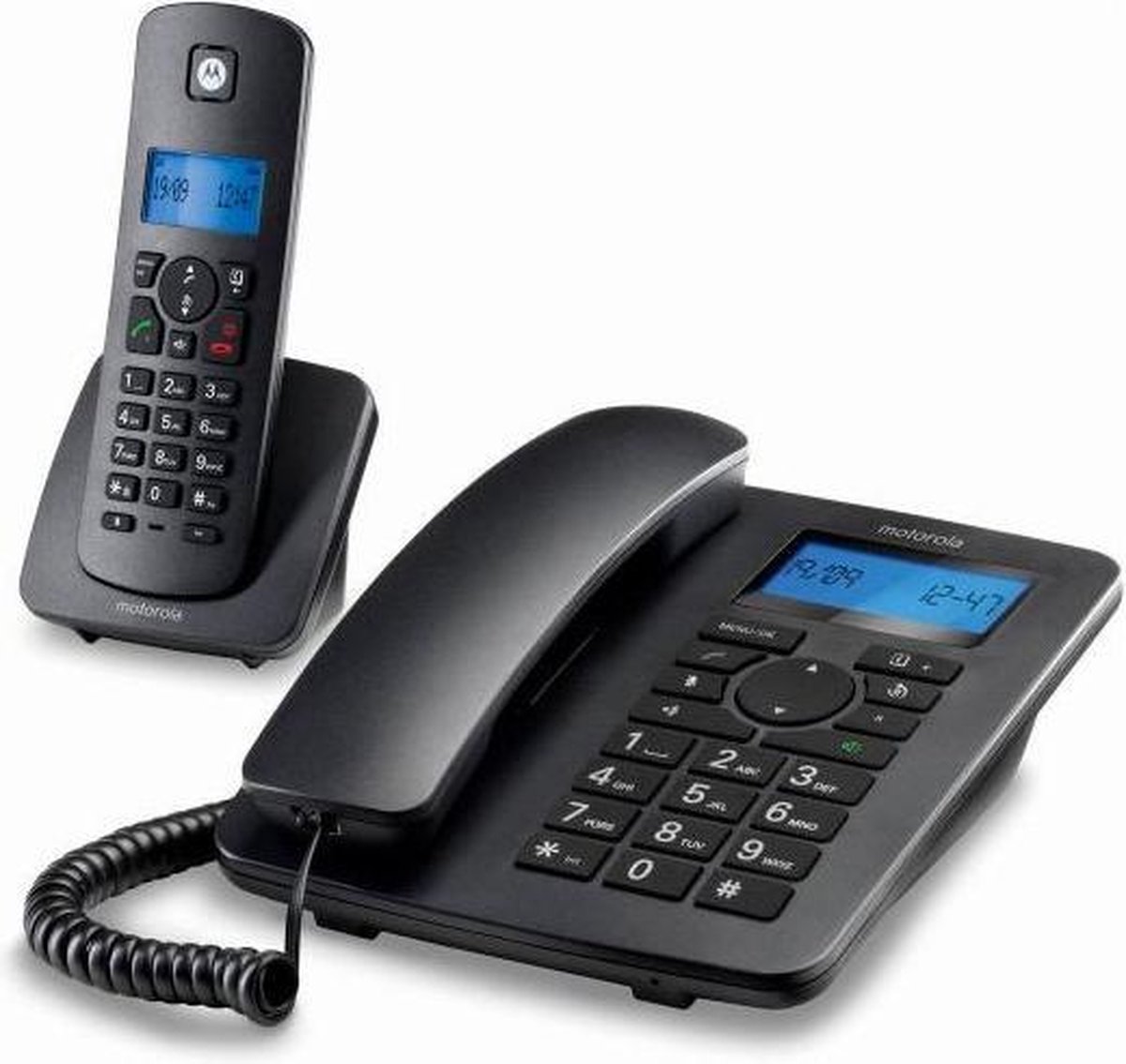 Huistelefoon Motorola C4201 Combo DECT (2 pcs) Zwart | bol.com