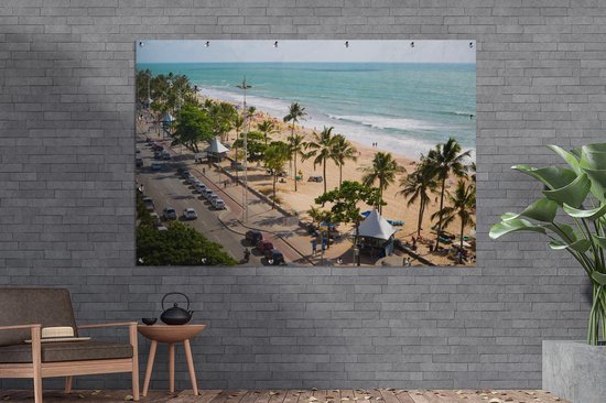 Muurdecoratie Tropische palmbomen op het strand van Recife Brazilië ...