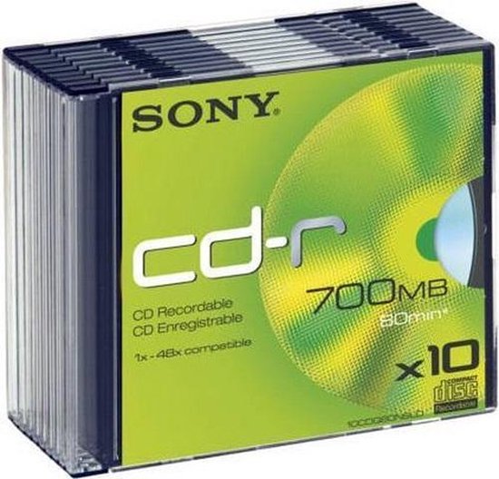 Sony CD-R 80min/700MB 48x 10 stuks in slimcase | bol