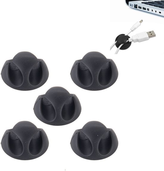 5 stuks kabelgeleiders met dubbele opening, kabelbeheersysteem en ...