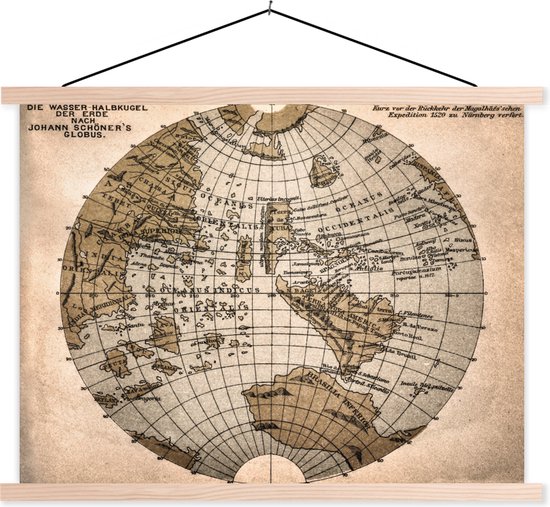 Schoolplaat - Textielposter - Klassieke wereldkaart Westelijk halfrond - 120x90 cm -... | bol.com