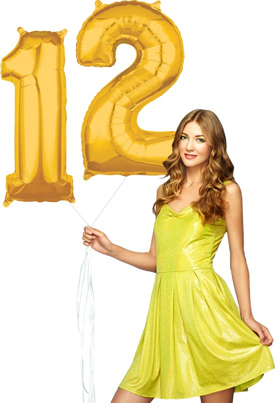 Helium Cijfer ballonnen goud 12. | bol.com